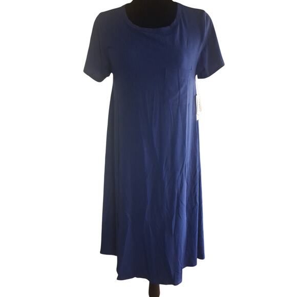 LuLaRoe | Dresses | Lularoe Carly High Low Dress Round Neck Royal Blue ...
